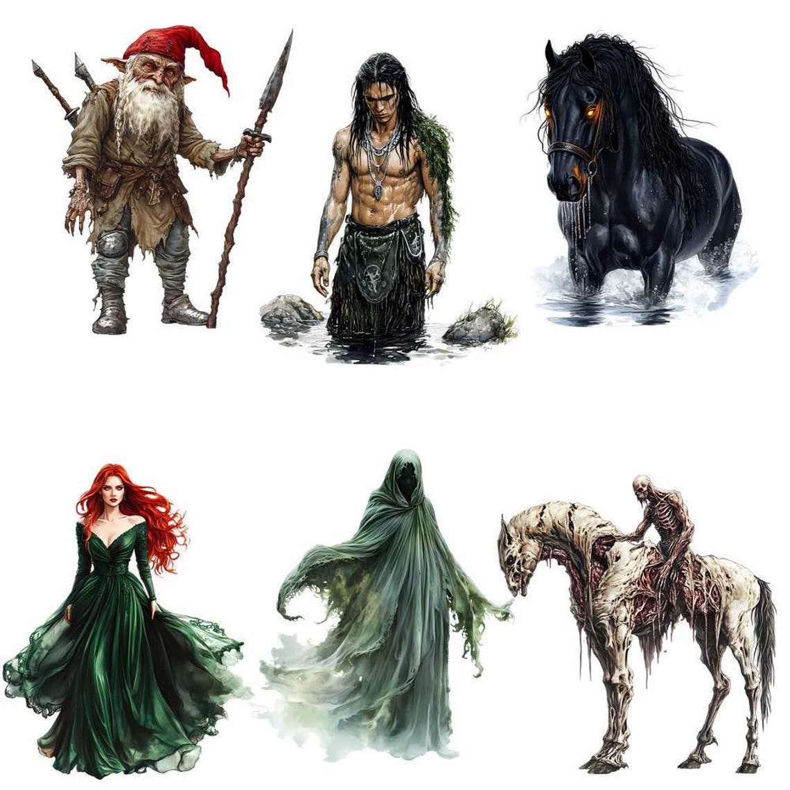 Scottish Folklore Creature Clipart, 34 Mythical Beast Scotland ...
