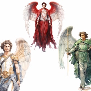 Archangels Angel Clipart Rays of Light Digital Downloads Watercolor ...