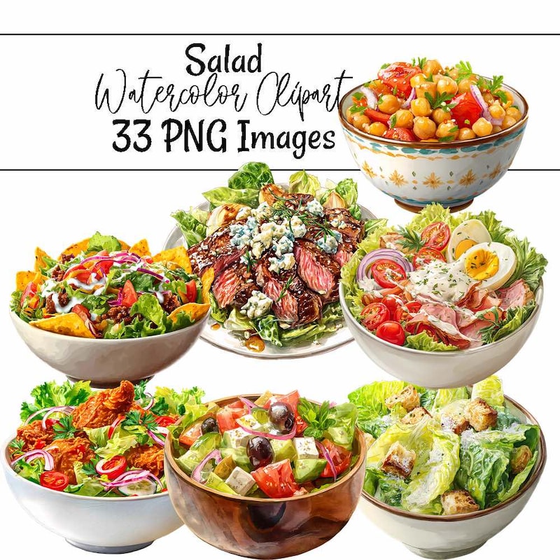 Salad Clipart - Etsy