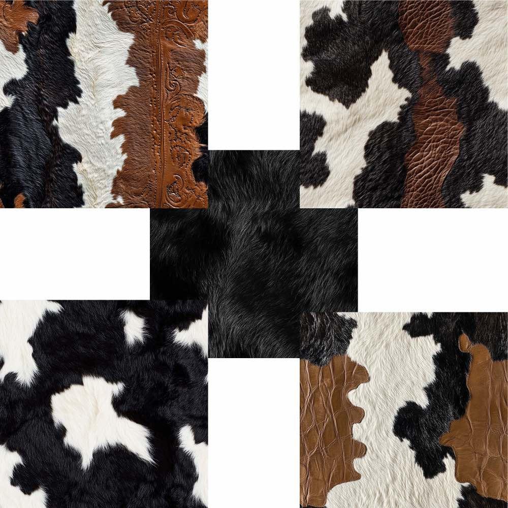 Cowhide Seamless Digital Papers, 33 Leather Cow Fur Texture Western ...