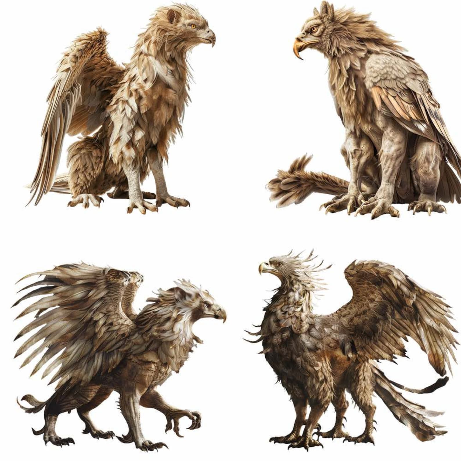 Griffin Realistic Overlay Digital Downloads, 23 Gryphon Clipart Fantasy ...