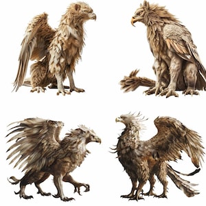 Griffin Realistic Overlay Digital Downloads, 23 Gryphon Clipart Fantasy ...