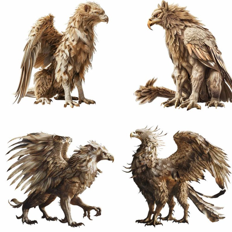 Griffin Realistic Overlay Digital Downloads, 23 Gryphon Clipart Fantasy ...