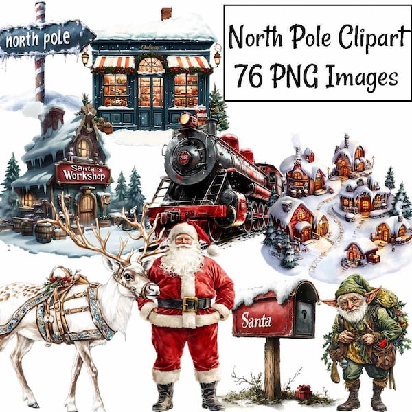 North Pole Sign Clipart - Etsy