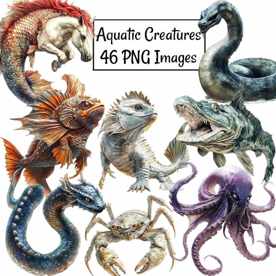 Sea Monster Clipart Ocean Creature Art Monster Illustration Sea ...