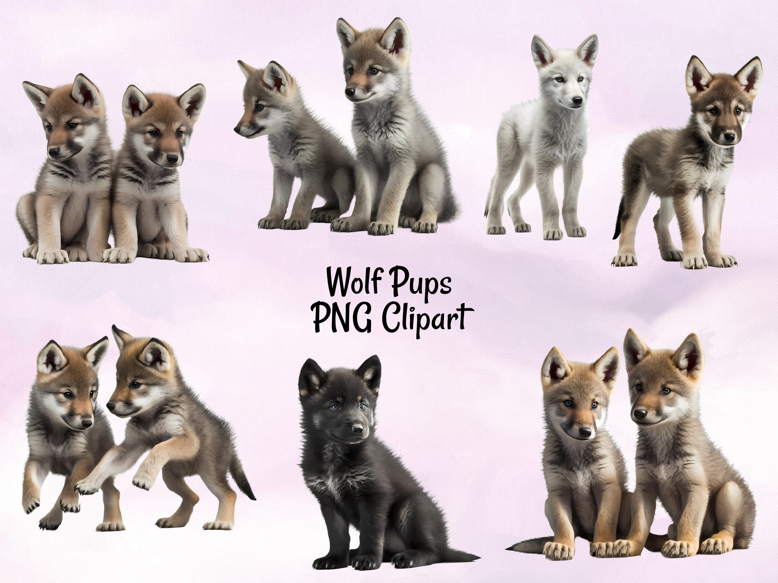 Cute Wolf Pup Clipart