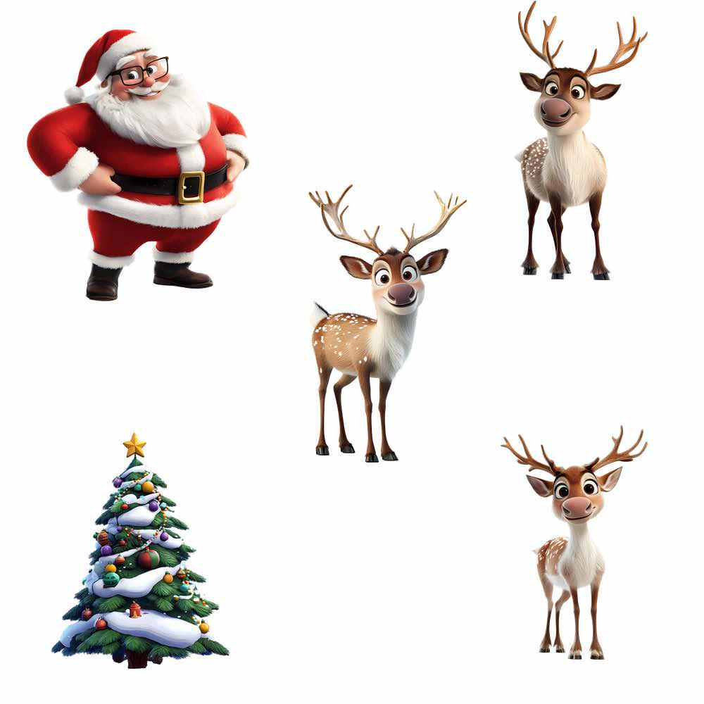 Christmas Clipart, 48 Santa Mrs. Claus Reindeer Digital Downloads ...