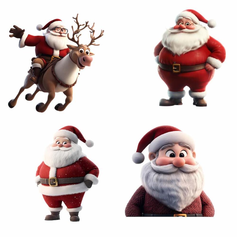 Christmas Clipart, 48 Santa Mrs. Claus Reindeer Digital Downloads ...