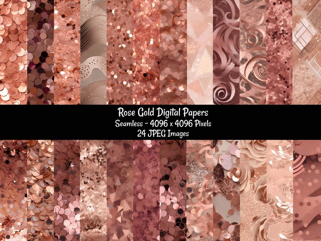 Rose Gold Seamless Metallics Pink Glitter Sequin Foil 3D Texture ...
