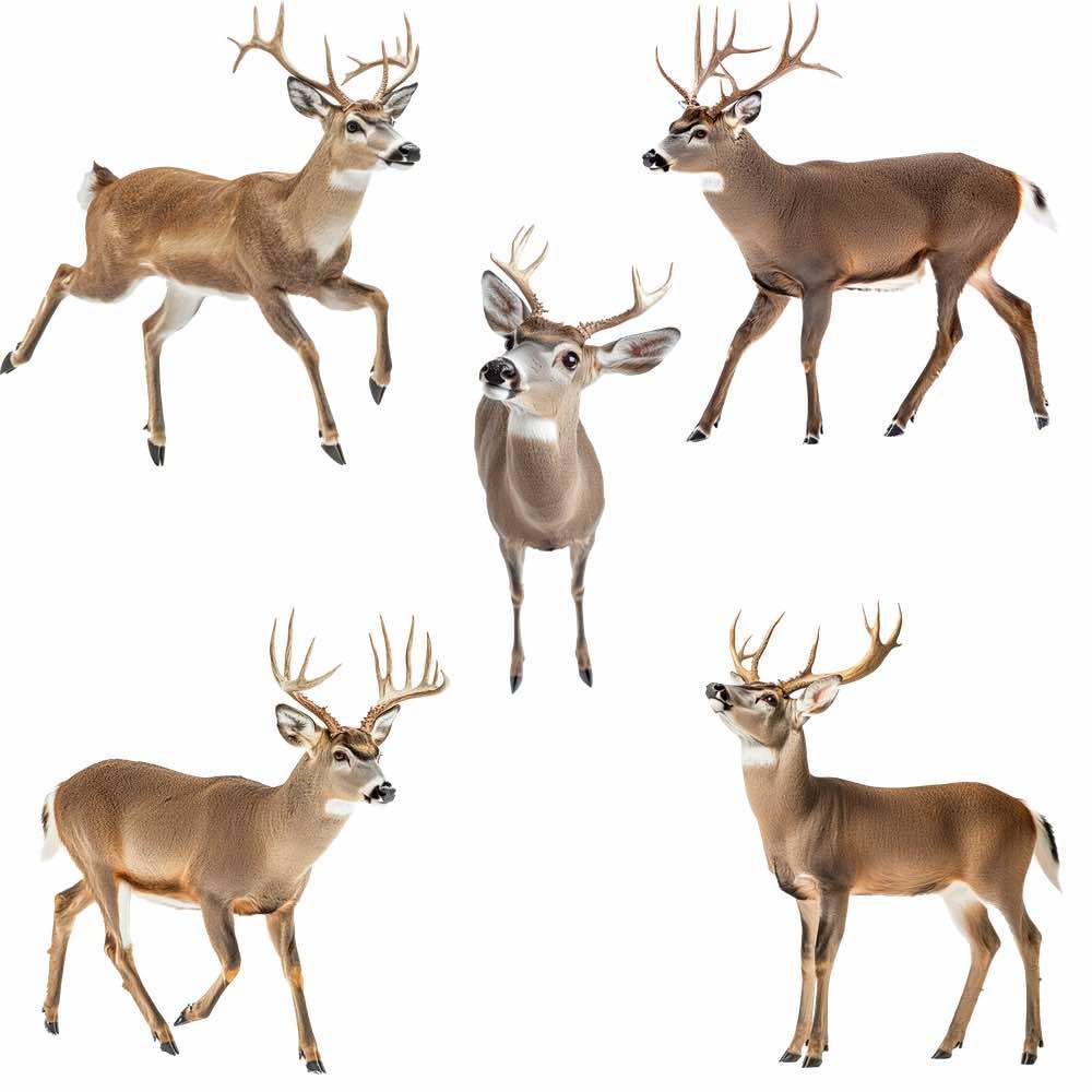 White Tailed Deer Overlay, 25 Realistic Buck Doe Fawn Antlers Woodland ...