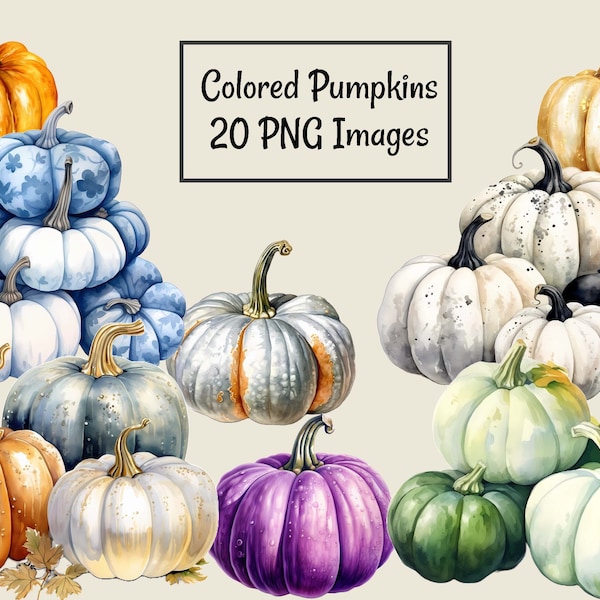 Orange and Blue Pumpkin Clipart - Etsy