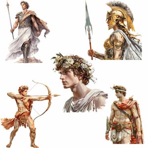 Greek Gods and Goddesses Clipart, Deities Zeus Mount Olympus Olympian ...