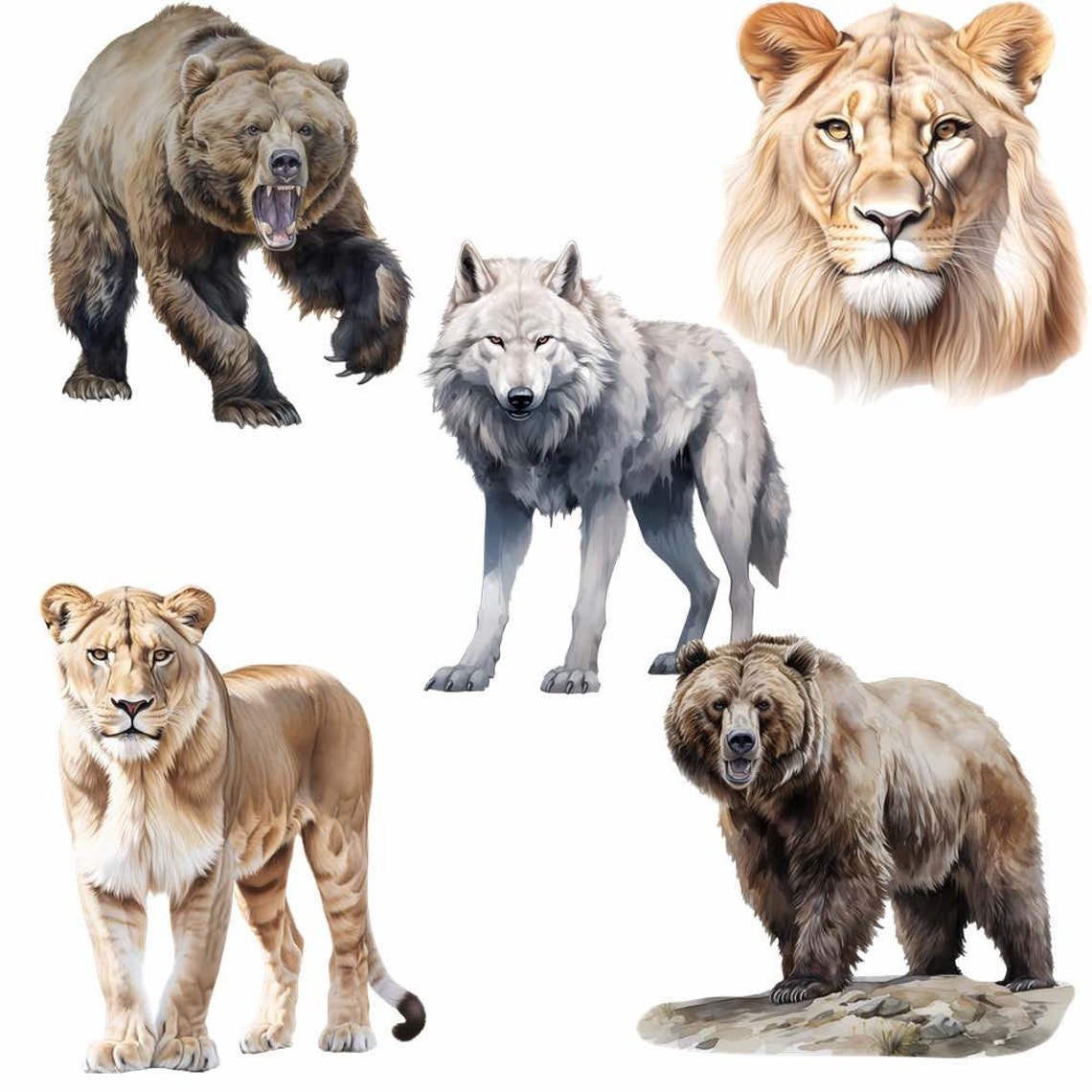 Ice Age Clipart Watercolor Digital Downloads Glacial Extinct Animal ...