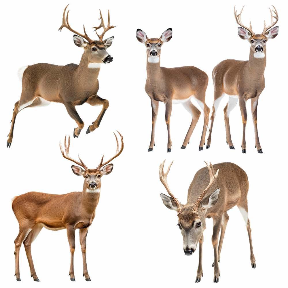 White Tailed Deer Overlay, 25 Realistic Buck Doe Fawn Antlers Woodland ...