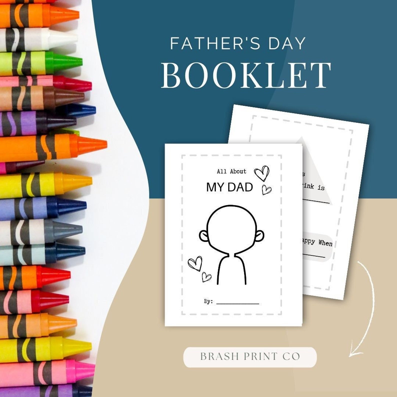 Minimalist Father's Day Printable Booklet L Fill in the Blanks L Kids ...