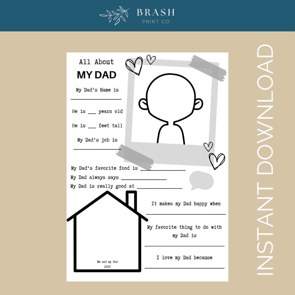 All About Dad Activity Page | Father’s Day Questionnaire L Activity ...