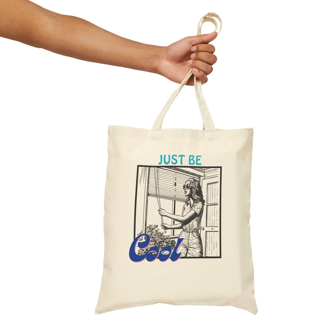 Retro Pop Art Canvas Tote Bag | Just Be Cool Illustration - Etsy