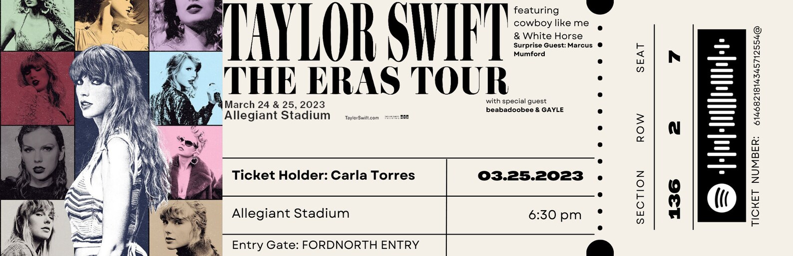 The Eras Tour Commemorative Ticket DIGITAL - Etsy