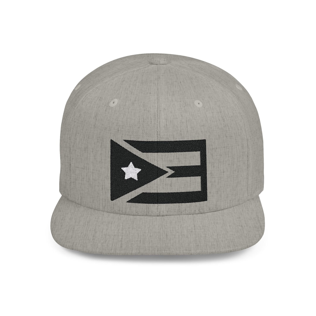 Snapback Hat Puerto Rico Flag Black Silhouette Patriotic Design Isla ...