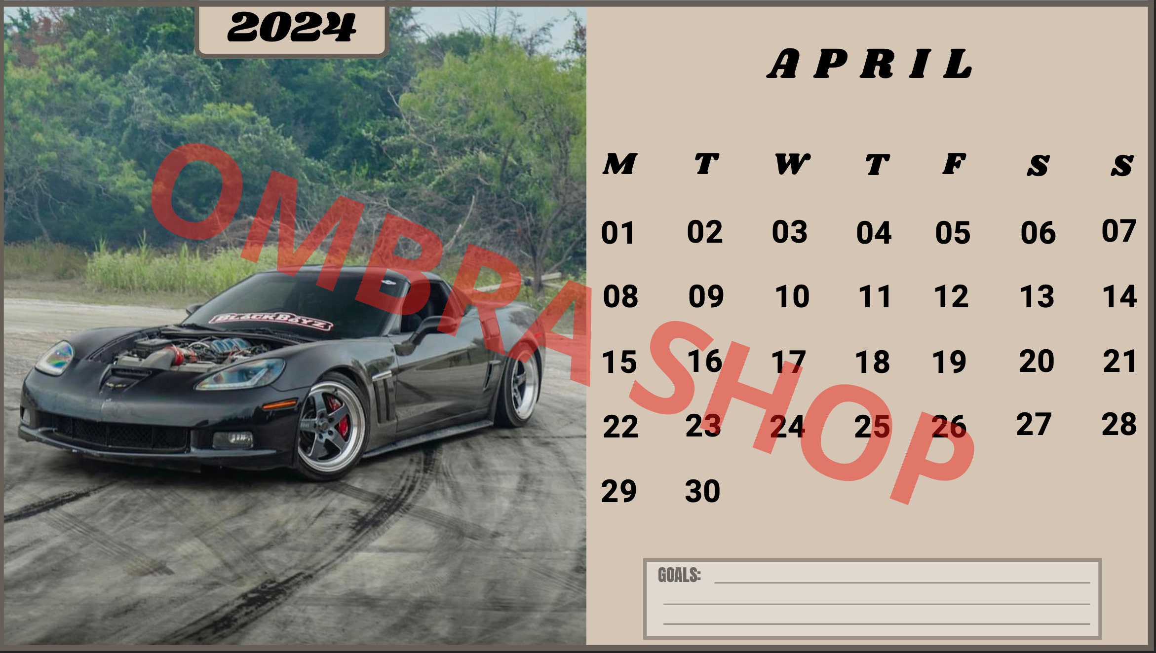 2024 Wall Calendar MUSCLE CAR Wall Calendar American Vehicle best ...