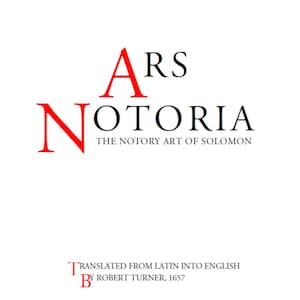 Ars Notoria - the Notory Art of Solomon 1656 - Etsy