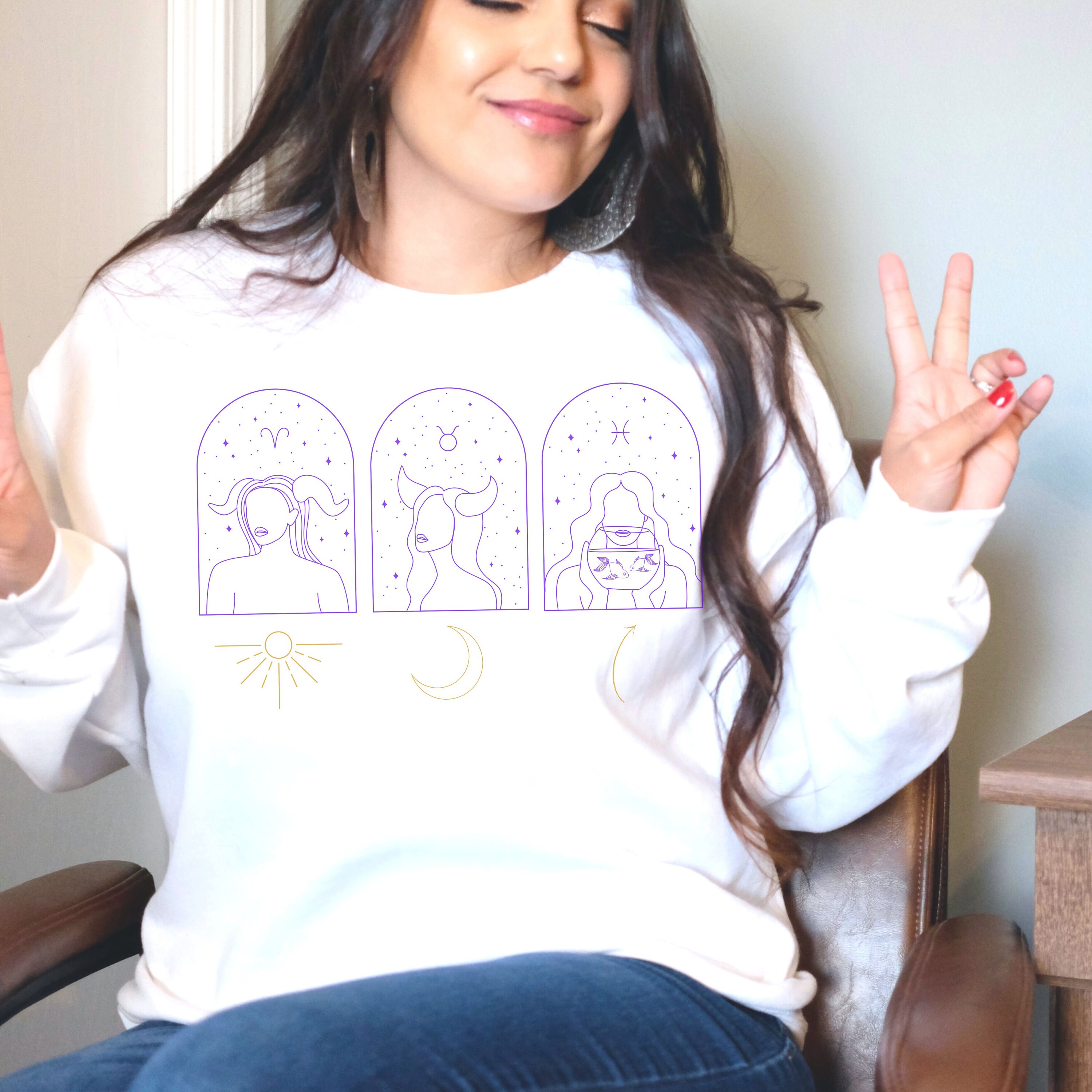 Customizable Astrology Big Three Sign Crewneck Sweatshirt - Etsy Australia