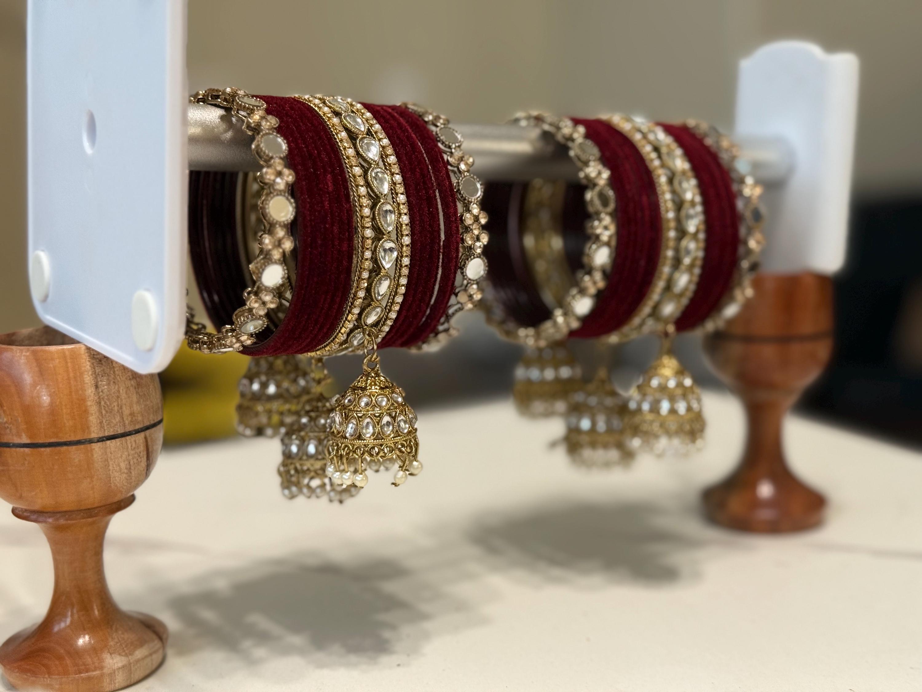 RED VELVET BANGLES, Velvet Bangles, Indian Bangles, Indian Bangle Set ...