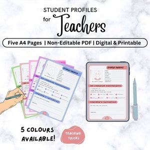 Student Profile for Teachers - Etsy