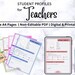 Student Profile for Teachers - Etsy