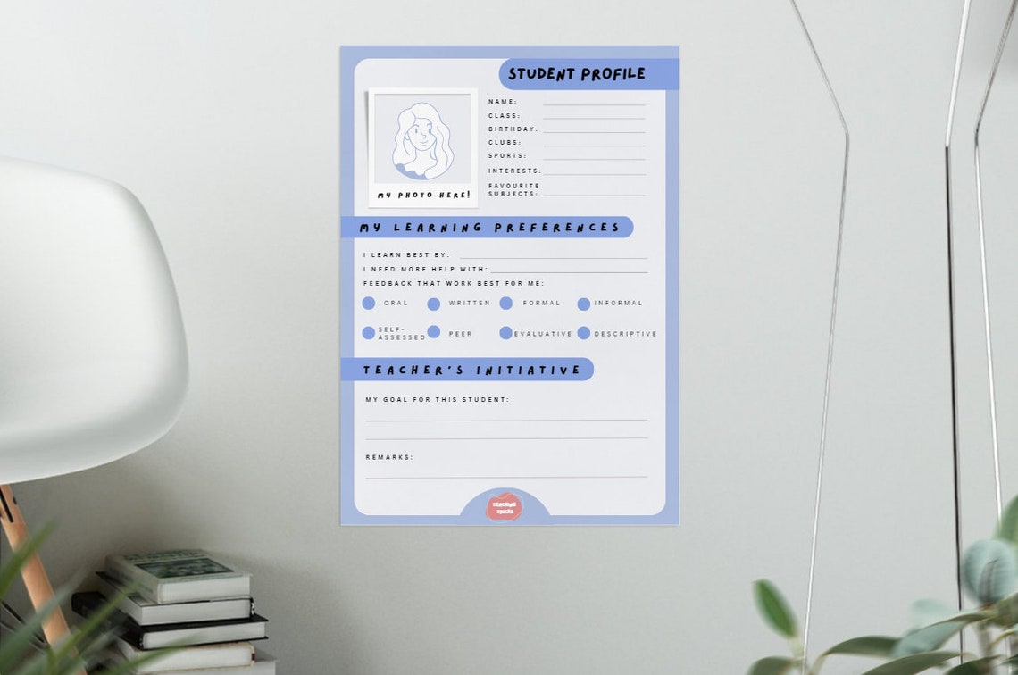 Student Profile for Teachers - Etsy