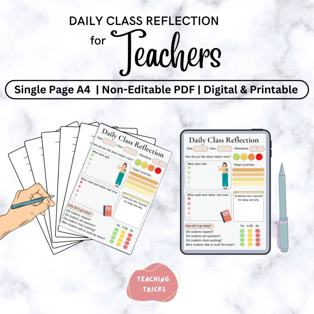 Daily Class Reflection for Teachers - Etsy