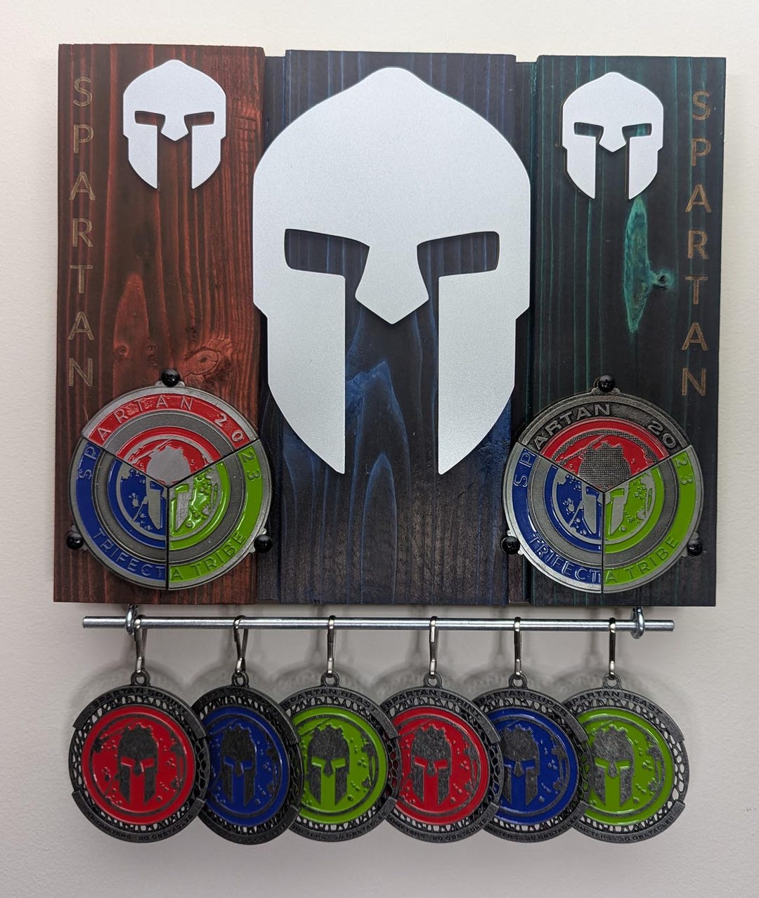 Spartan X2 Two Trifecta Medal Rack / Display (RBG_S_2X_1228G) - Etsy