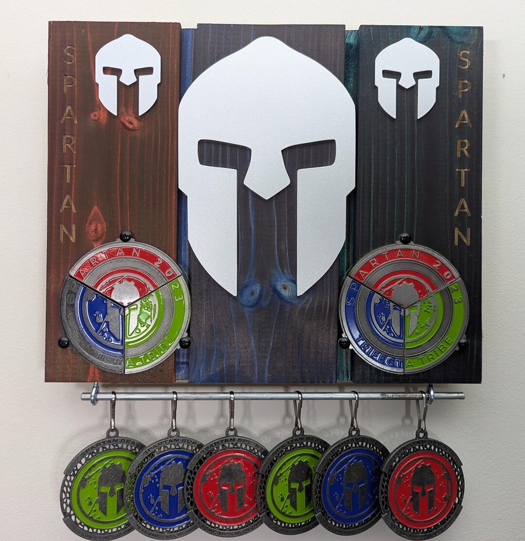 Spartan X2 Two Trifecta Medal Rack / Display (RBG_S_2X_0215B) - Etsy