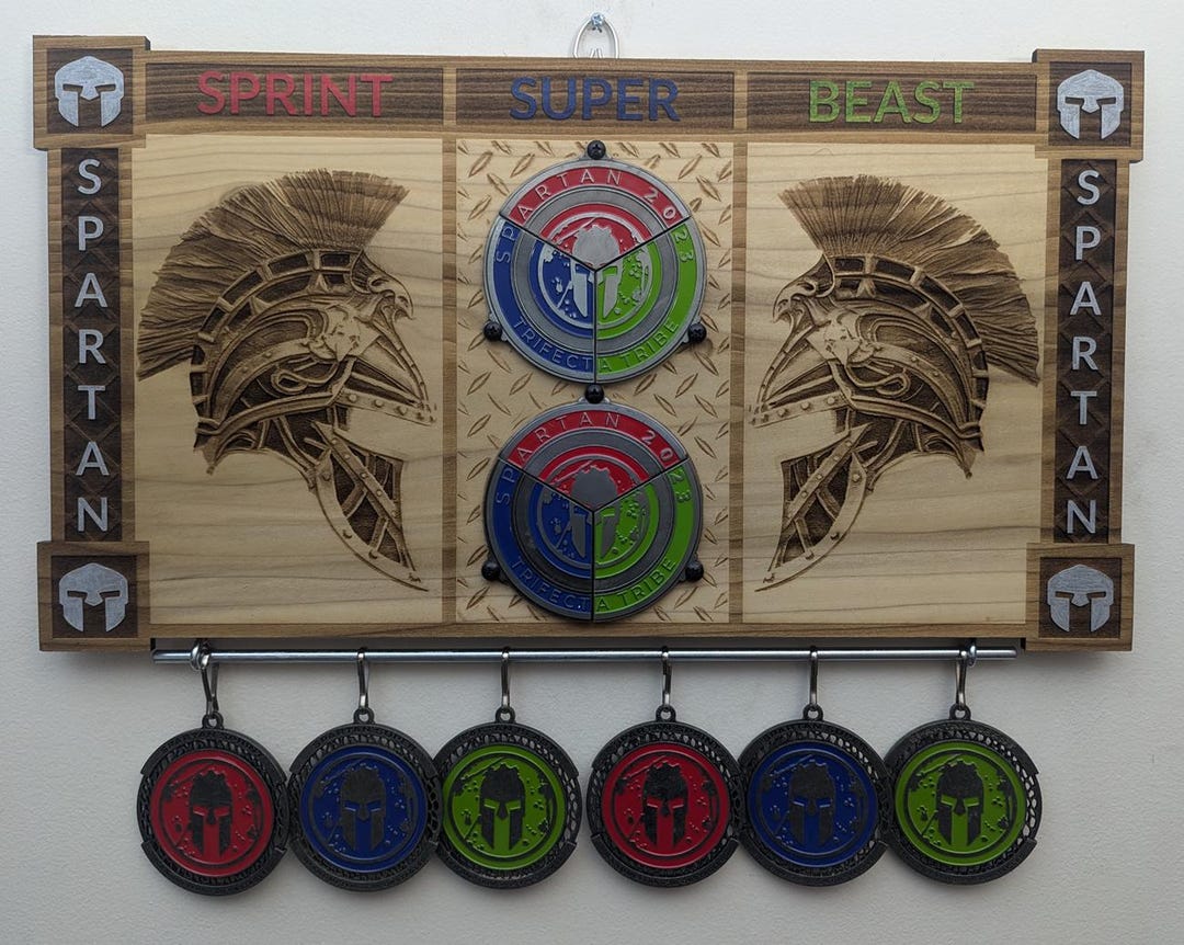 Spartan Two Trifecta Medal Rack / Display X2 (3P_2X_2HELMET_1007A) - Etsy
