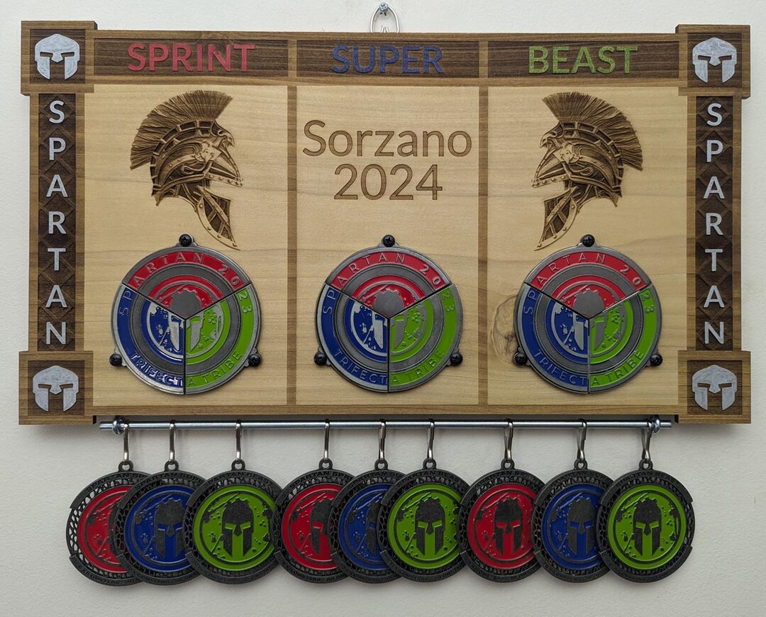 Spartan Three Trifecta Medal Rack / Display X3 - Etsy
