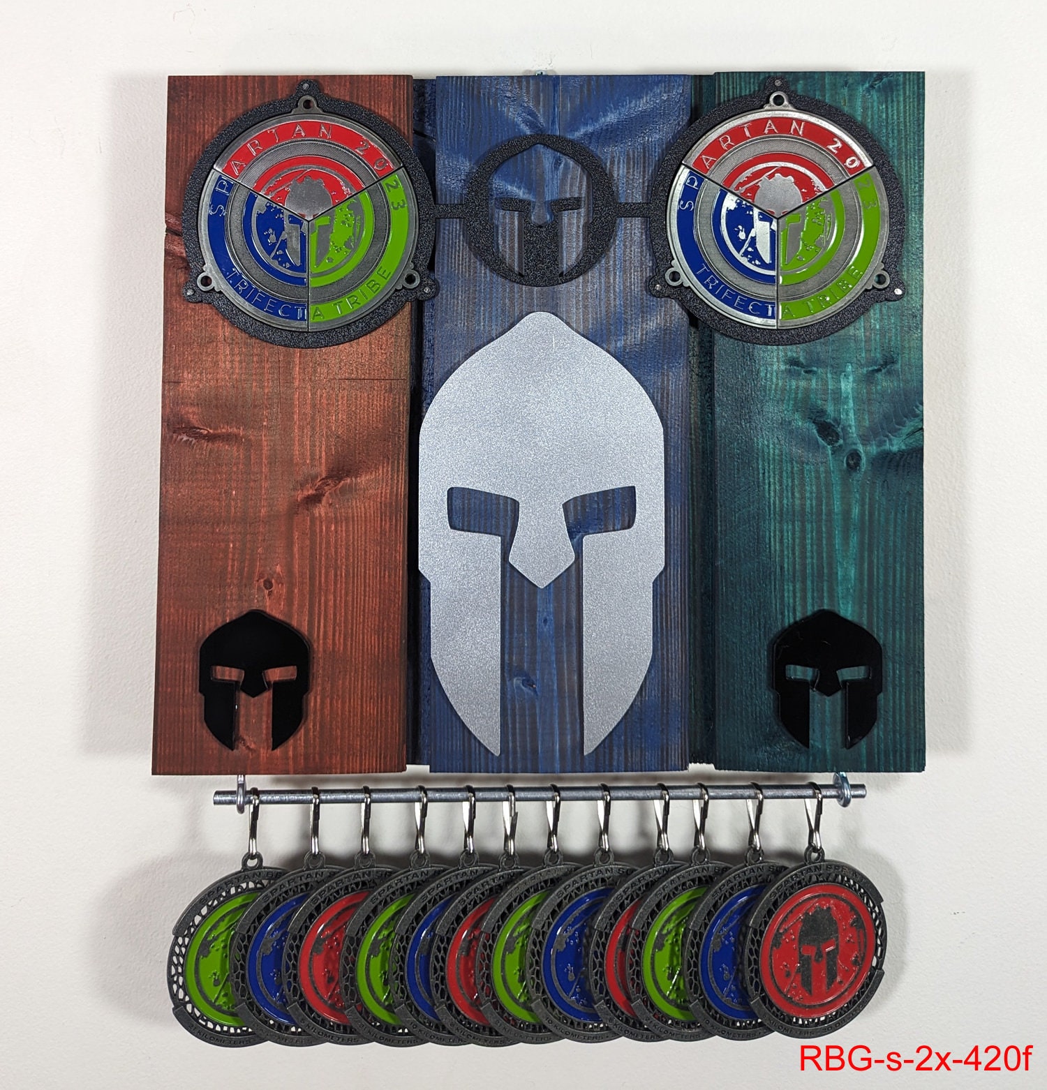 Spartan X2 Two Trifecta Medal Rack / Display V2.0 Rbg-s-2x-420f - Etsy