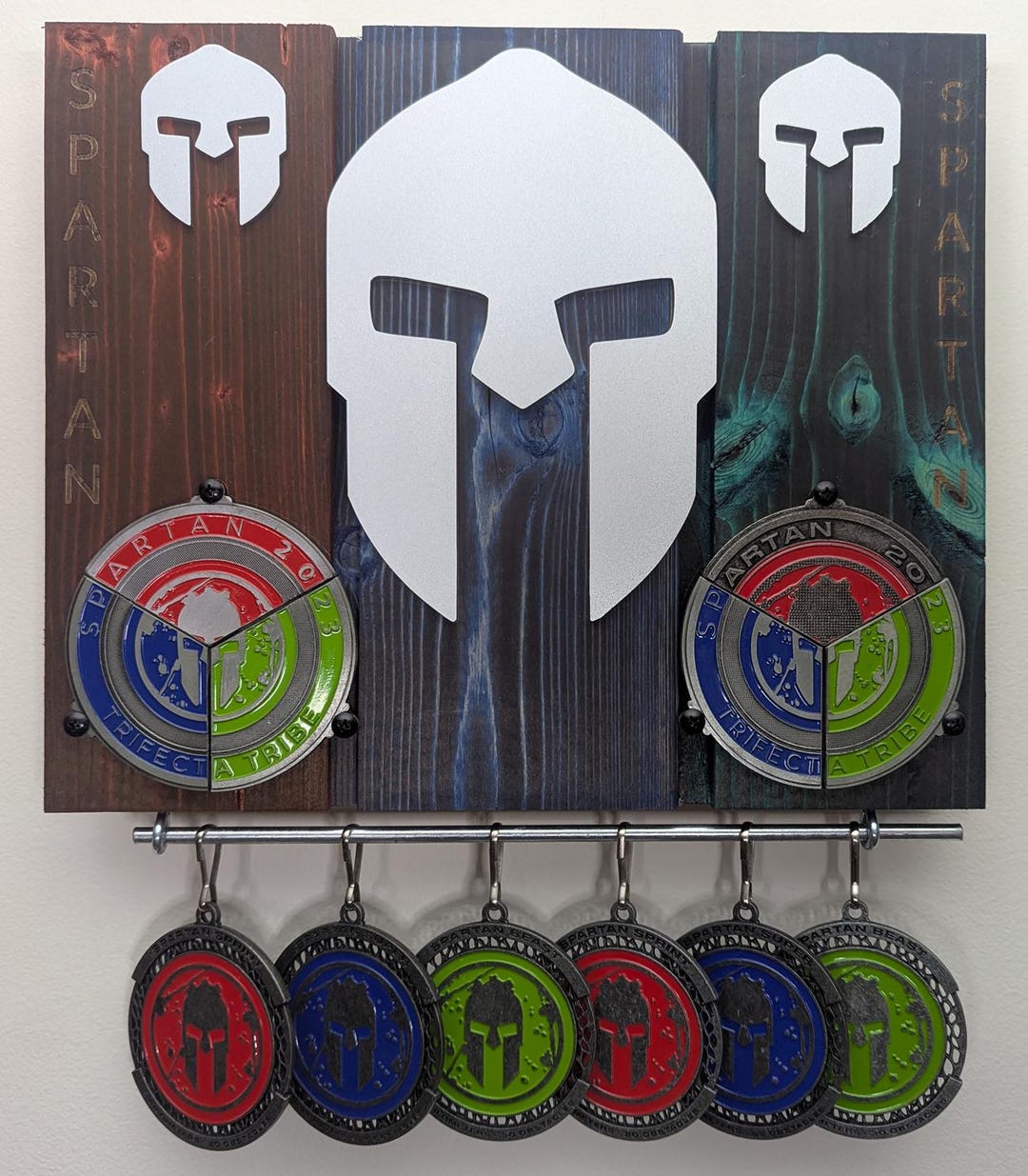 Spartan X2 Two Trifecta Medal Rack / Display (RBG_S_2X_1228A) - Etsy