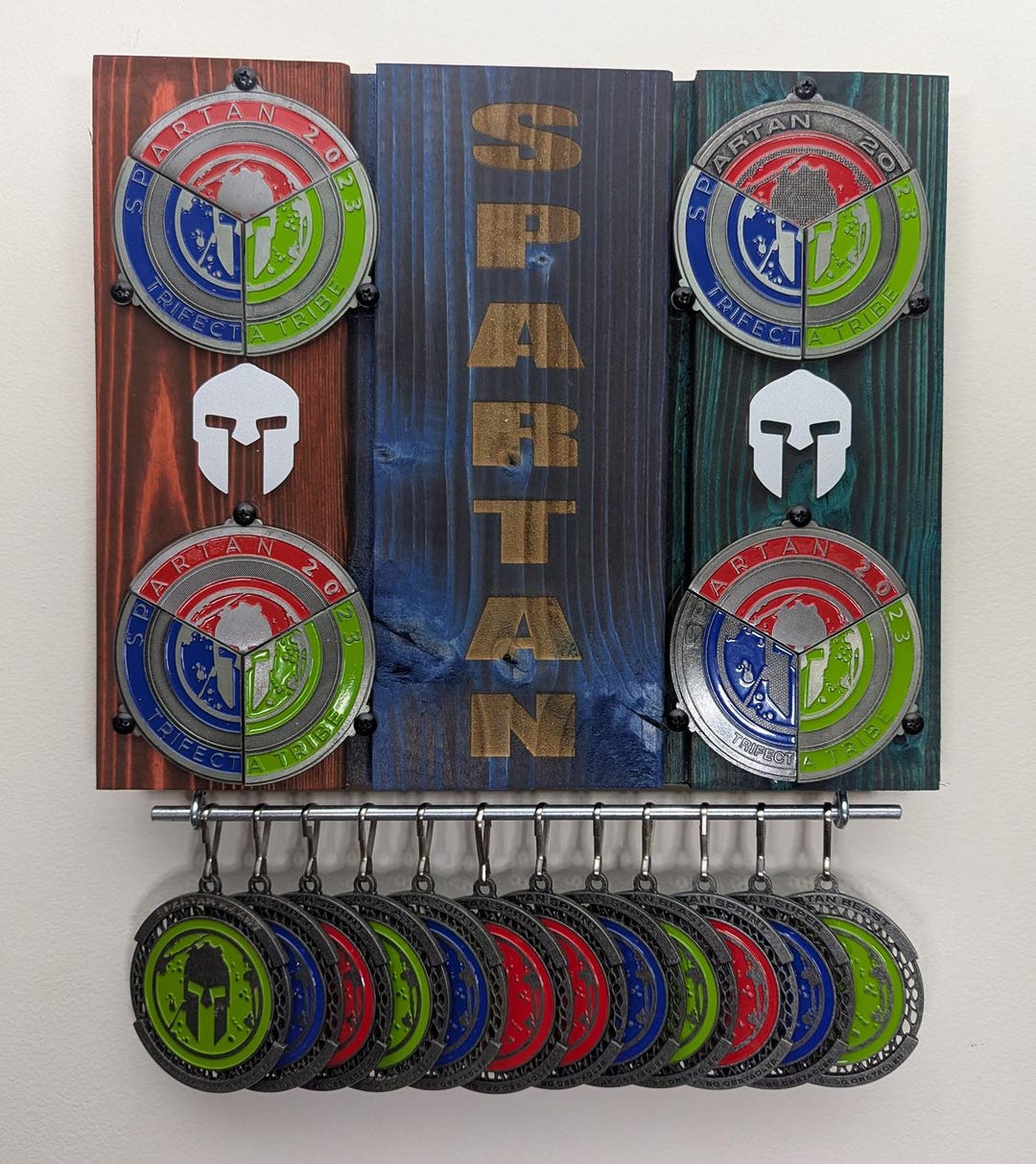 Spartan X4 Four Trifecta Medal Rack / Display RBG_S_4X_1228B - Etsy