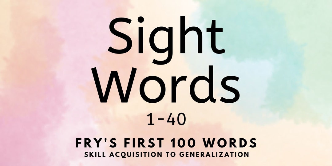 Sight Words 1-40 Printable/download/cut/paste/match/receptive ...