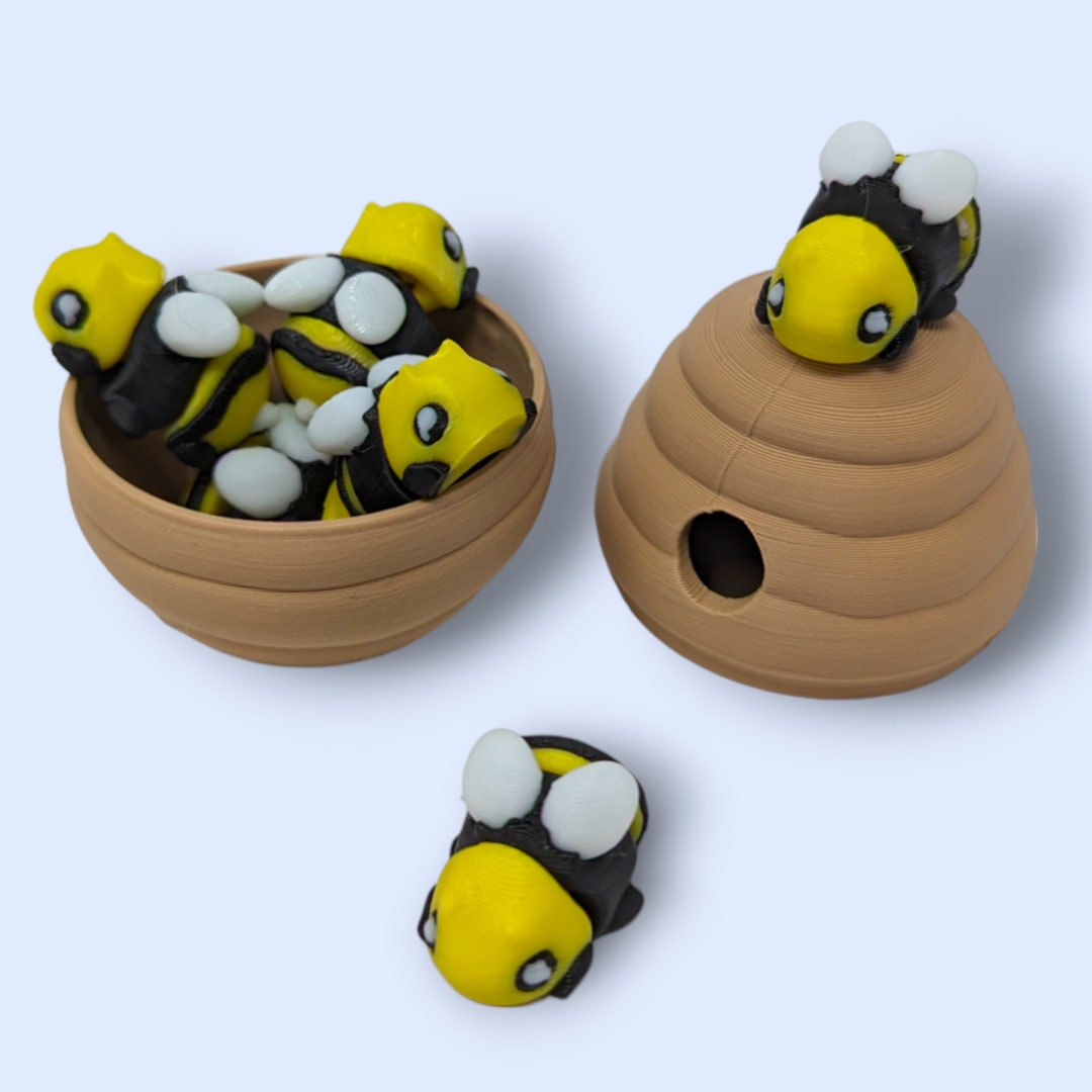 3D Printed Bee Hive and Worker Bees - Etsy