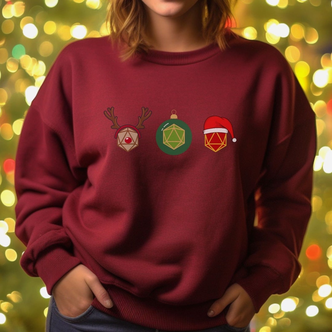 Jolly D20, Dungeons and Dragons Christmas Party Sweater, Campaign ...