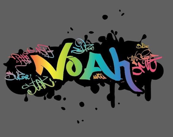 Customised "noah" Graffiti Wall Decal - Etsy