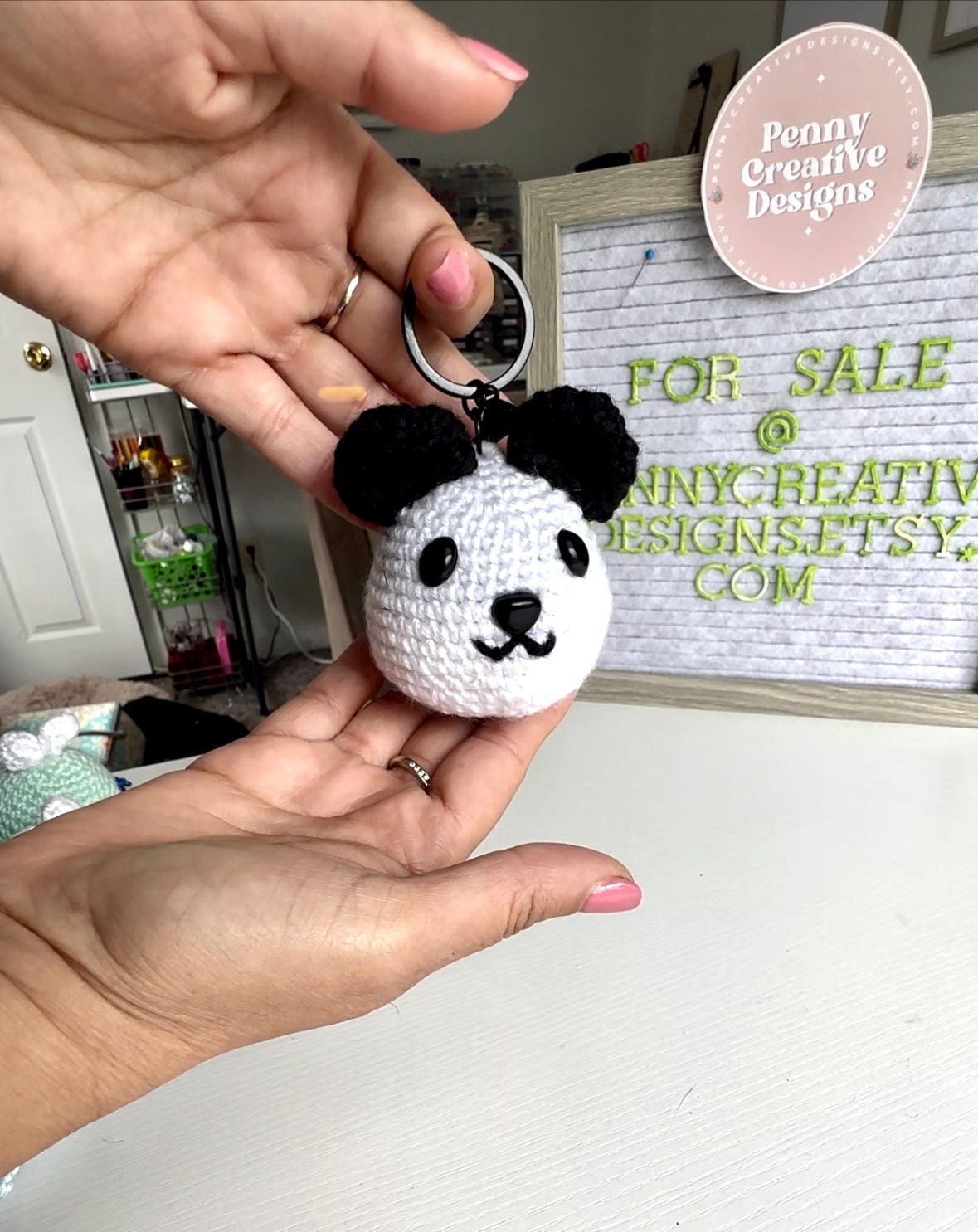 Crochet Amigurumi Panda Bear Keychain With FREE Panda Bear Bamboo Pen ...