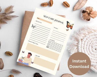 Self-care Planner, Selfcare Journal Tracker, Wellness Planner Printable ...