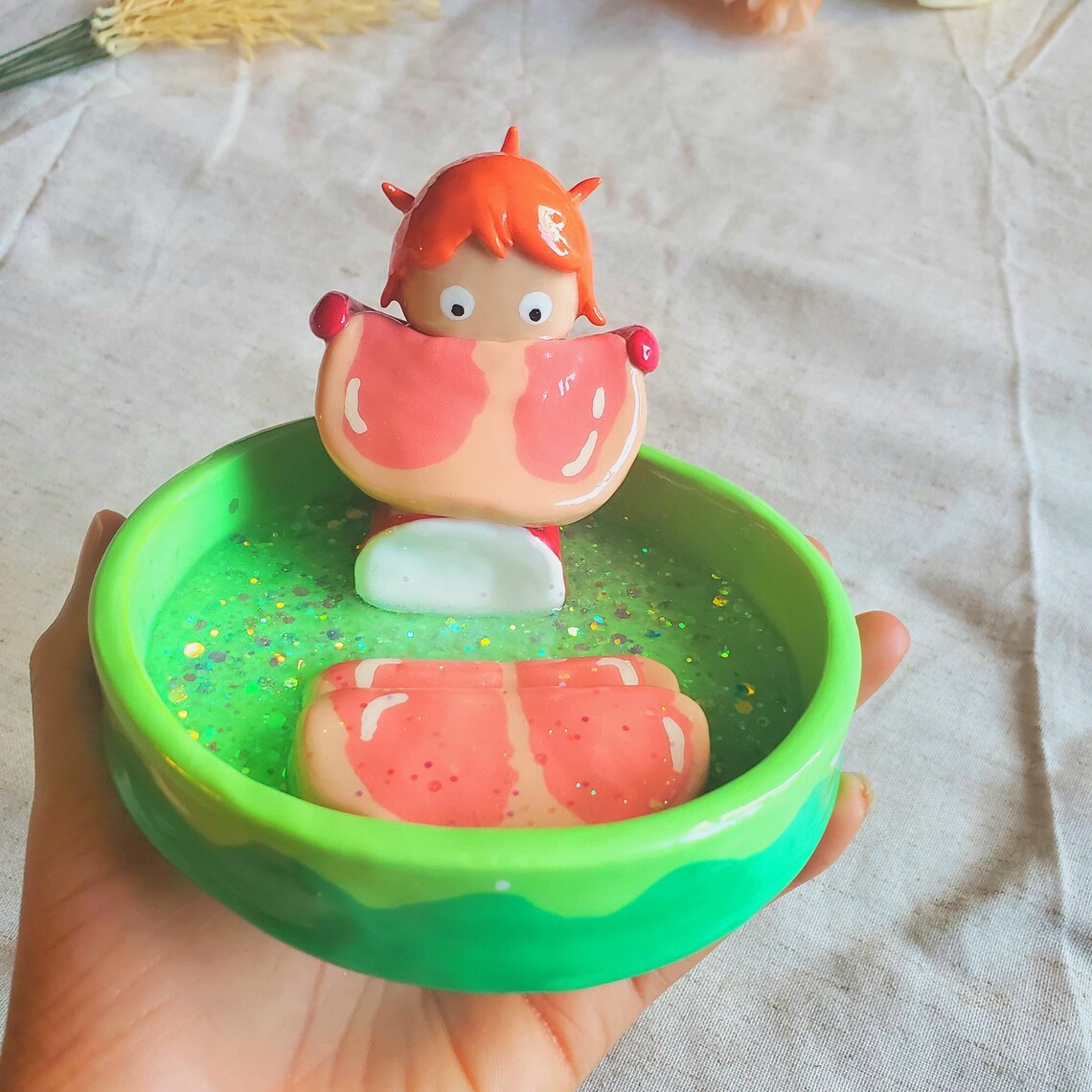 Ponyo Inspired Clay Trinket Tray | Ponyo Figure | Figurine | Home Decor ...