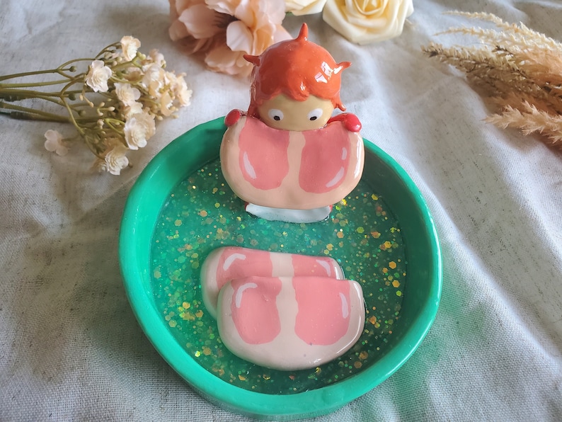 Ponyo Inspired Clay Trinket Tray Ponyo Figure Figurine - Etsy