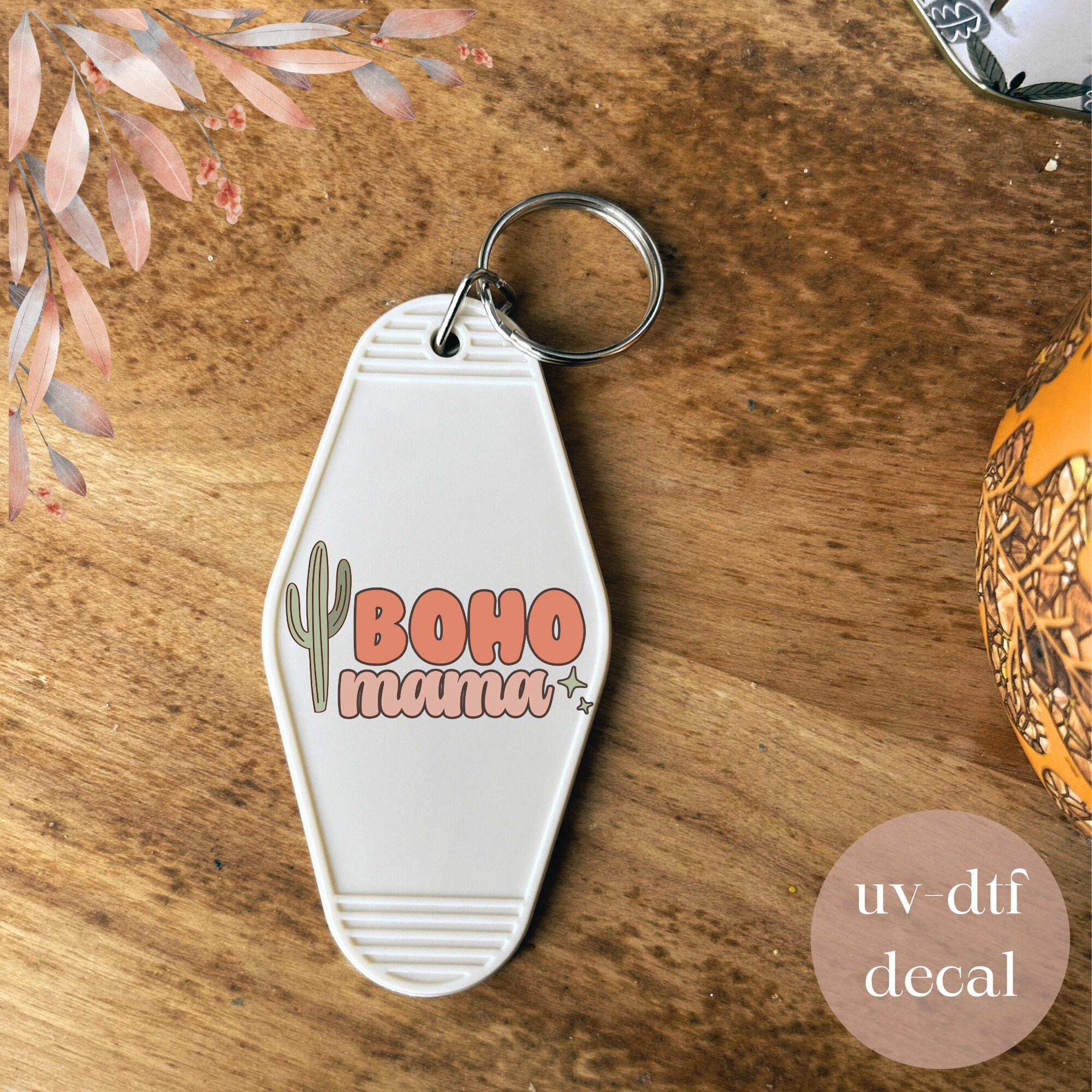 Boho Mama Decal, UV-DTF Decal, Motel Keychain Decal, Adhesive Decal ...