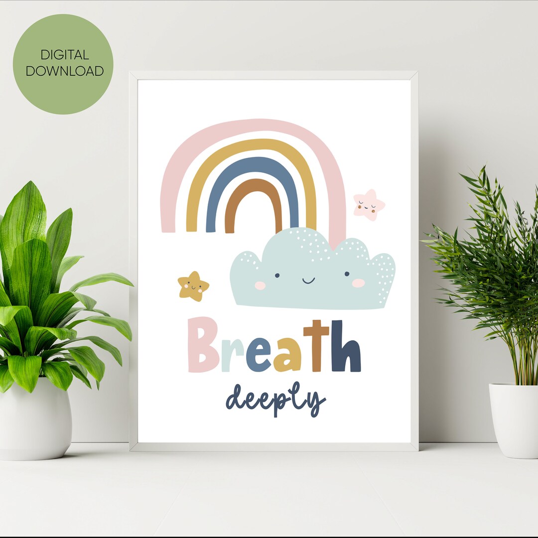 Deep Breathing Poster Calming Poster Kids Calming Poster Digital Poster ...