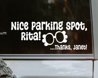 Nice Parking Spot Rita Dogs Decal, Sticker, Car, Laptop, Tumbler ...