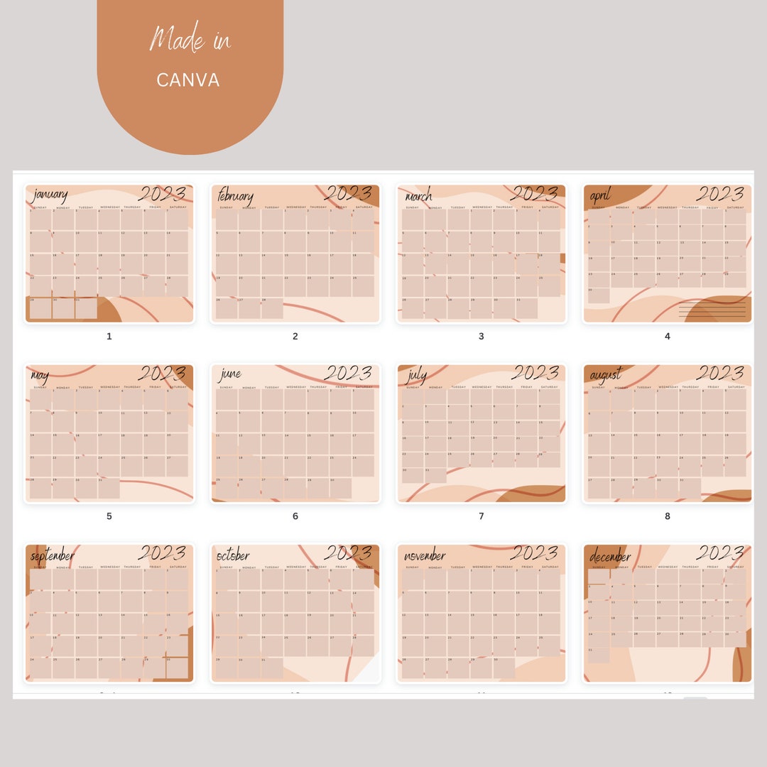 Digital 2023 Calendar Funky Print Wall Calendar - Etsy